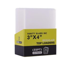 clear top loaders for cards 3" x 4", 35pt hard plastic card sleeves, baseball card protector, toploader card protector for trading cards & sports cards (25pcs, white)