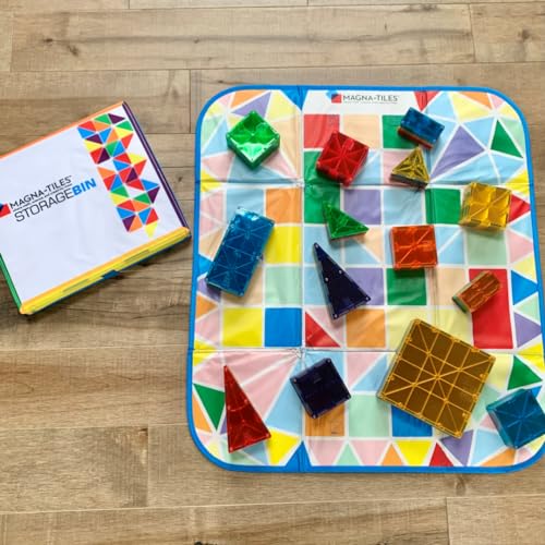 MAGNA-TILES Storage Bin Bundle 84-Piece Magnetic Construction Set, The ORIGINAL Magnetic Building Brand