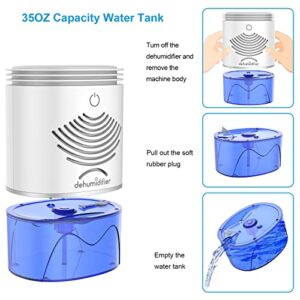 Dehumidifiers Small for Basements, Home Mini Dehumidifier Quiet for Bedrooms, 35OZ/1000ml Capacity Bathrooms Dehumidifier Portable for Closets, Dehumidifier Compact for RV, Offices, Kitchens