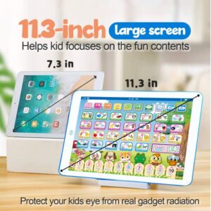 ZeenKind French & English Learning Tablet Toy for Kids 2 3 4 Years Old, Learn French Francais Alphabet Numbers Words Spelling, Interactive Bilingual Tablet Toys for Toddlers Babies