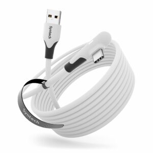 syntech link cable 16ft compatible with meta/oculus quest 3/quest 3s, pico 4/ultra accessories vr headset, high speed data transfer cord usb 3.0 cable type c led light for gaming pc/steam vr