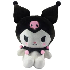 evesky kawaii plush toys lovely cartoon dolls soft stuffed doll for fans kids girls 10in (black)