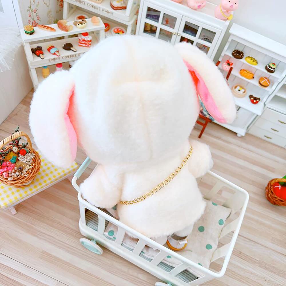 niannyyhouse Beige Rabbit Ear Coat Carrot Backpack 7.8in（20cm） Humanoid Doll Stuffed Animals Clothes (Beige)