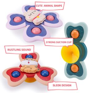 LZZAPJ Suction Cup Spinning Top Toy, Toddler Travel Baby Toys 12-18 Months, Sensory Toys for Toddlers 1-3, Birthday Gifts for 1 Year Old and 2 Year Old Boys and Girls