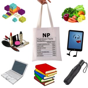 WCGXKO NP Gift Nurse Practitioner Gift NP Nutrition Facts Nurse Tote Bag Medical School Graduation Gift (NP tote)