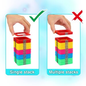 idoot Magnetic Tiles Blocks Building Toys for Kids, Magnet STEM Toys for 3+ Year Old Boys and Girls Learning by Playing Set Christmas Birthday Gifts with Storage Bags