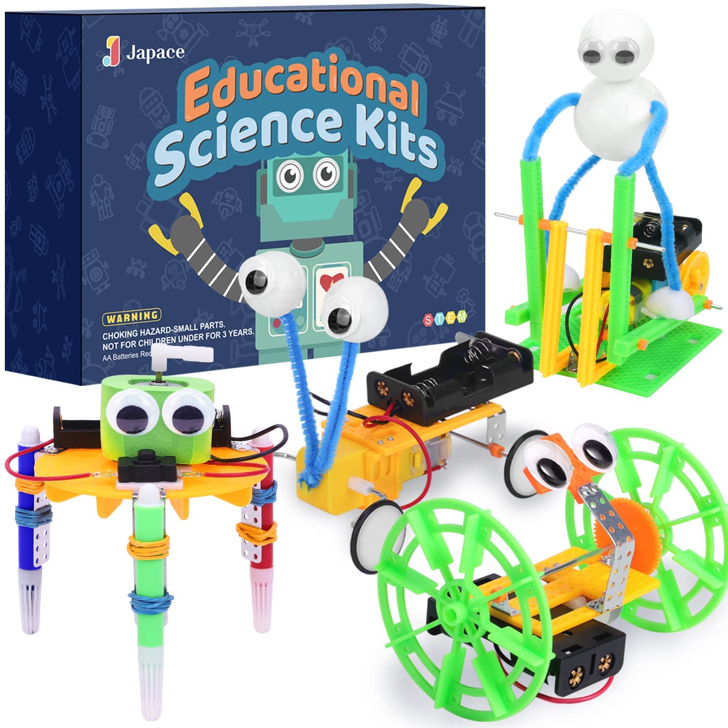 Japace Electric Robotics Science Kits | Stem Projects for Kids Ages 8-12 | DIY Building STEM Toys for Boys & Girls | Cool Stuff Gift for Birthday & Christmas