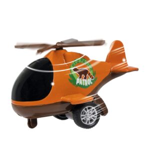 patrol & rescue helicopter - red panda from deluxebase. friction helicopter toy with spinning rotor for kids and toddlers