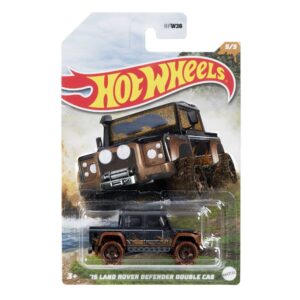 hot wheels - '15 land rover defender double cab - off-road mud runners 5/5 [black]