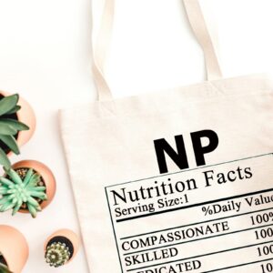 WCGXKO NP Gift Nurse Practitioner Gift NP Nutrition Facts Nurse Tote Bag Medical School Graduation Gift (NP tote)