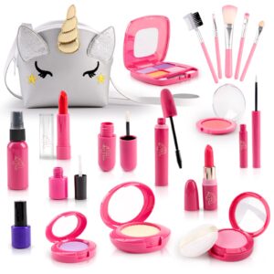 kids makeup kit for girl,btec pretend makeup for toddlers,20 pack fake play makeup for little girls age 3 4 5 6 7 birthday gift