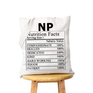 wcgxko np gift nurse practitioner gift np nutrition facts nurse tote bag medical school graduation gift (np tote)