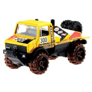 hot wheels - mercedes-benz unimog 1300 - off -road mud runners 1/5 [yellow]