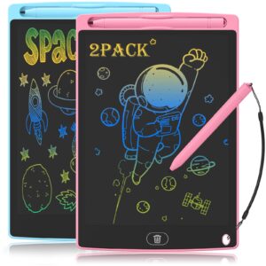 lcd writing tablet for kids, 2 pack 8.5 inch colorful doodle board drawing pad for kids, drawing tablet girls toys age 6-8, educational kids toy, birthday gift for 3 4 5 6 7 8 years old girl boy toys