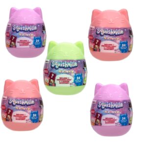 Squishmallows Squishville Series 6 - Assorted 5 Pack - Mini Plush & Accessories - Official Kellytoy - Styles May Vary - Great Stocking Stuffer & Gift for Kids