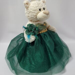 KINNEX COLLECTIONS SINCE 1997 20" Quince Anos Quinceanera Last Doll Teddy Bear with Dress (Centerpiece) ~ ARC16831-33 (Emerald Green)