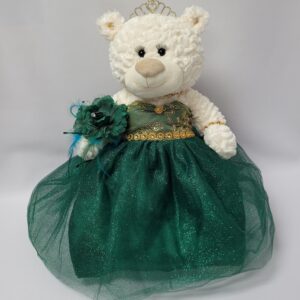 KINNEX COLLECTIONS SINCE 1997 20" Quince Anos Quinceanera Last Doll Teddy Bear with Dress (Centerpiece) ~ ARC16831-33 (Emerald Green)