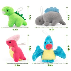 Mocoosy 12 Pack Dinosaur Plush Set, Mini Dinosaur Stuffed Animals Bulk for Kids Tiny Dinosaur Plush Party Favors, Dinosaur Playset Keychain Plushies Toddler Birthday Party Supplies Goodie Bag Stuffers