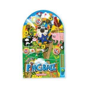 pingball farm travel game by deluxebase - mini pinball game, a classic retro handheld arcade game. small travel games for kids are great action games and reflex games for party favor or party bags