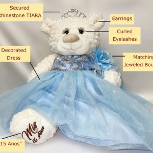 KINNEX COLLECTIONS SINCE 1997 20" Quince Anos Quinceanera Last Doll Teddy Bear with Dress (Centerpiece) ~ ARC16831-33 (Emerald Green)