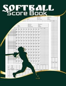 softball scorebook: 120 page baseball scorebook with line up cards & pitch count large print 8.5 x 11" , softball scorekeeping book, softball score sheets