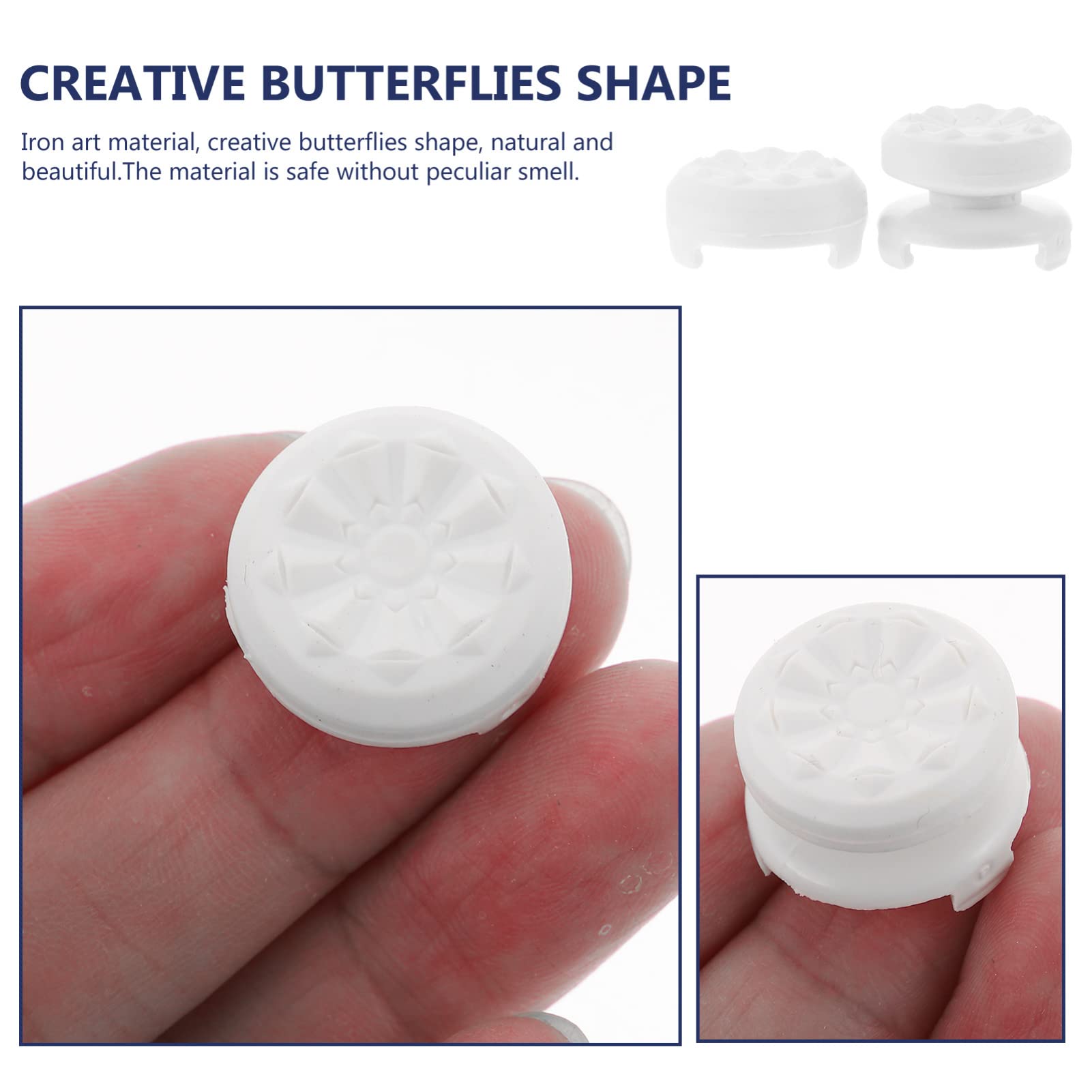 SOLUSTRE 2pcs ps4ps5 Joystick Stick Cover ps4controller Joystick Grip Covers Silicone Button Cover Joystick Protective Cover Joystick Caps Thumb White Button Cap