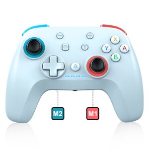 flieep switch controller - wireless switch controller for nintendo switch/switch oled/switch lite with macro button, 3 levels turbo function, 4 levels adjustable vibration, six-axis motion control