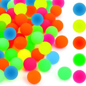 100 pcs bouncy balls glow in the dark, glow bouncy balls, 5 colors bouncy balls toys glowing party favors bouncing balls 1 inch, birthday game toy party decor