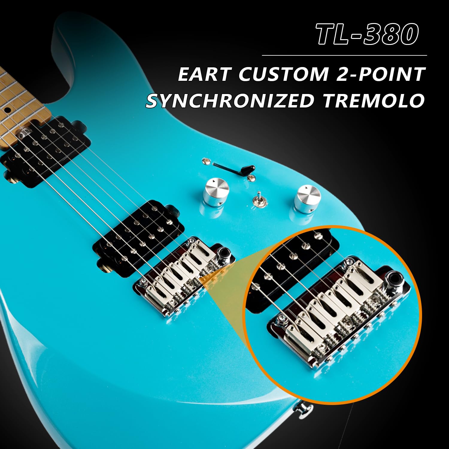 EART Guitars TL-380 Modern Humbucker Pickups Double Coil Split Two Point Tremolo Bridge Solid Body Electric Guitars