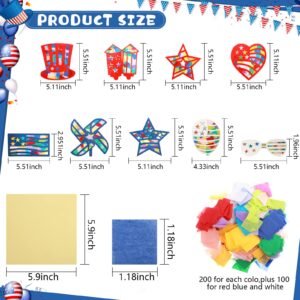 Zonon 27 Pieces 4th of July Suncatcher Craft for Kids Suncatcher Paper Kit Patriotic Suncatcher Craft Independence Day Window Stained Glass Suncatchers for Window DIY Art Activities Party Decoration