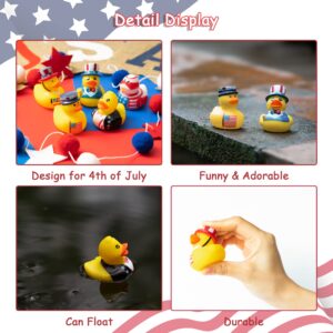 Haooryx 20Pcs Patriotic Rubber Duckies Toys, Novelty Funny Squeeze Ducks Holiday Patriotic Party Supplies Red Blue White Bathtub Duck Toys Baby Shower Float Ducky School Goodie Bag Filler Class Reward