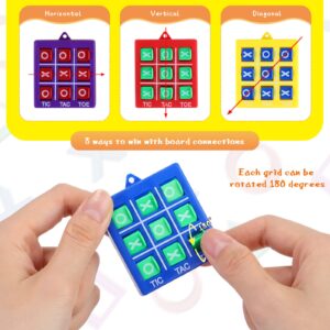 4 Pcs Travel Tic Tac Toe 2 x 2 x 0.4 Inch Mini Board Game Toys Portable Tic Tac Game Toy Retro Mini Games for Kids Red Blue Purple Yellow Pocket Board Games for Party Birthday Favors Classroom Prizes