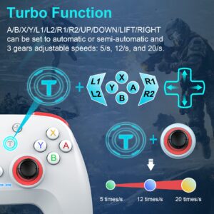 FLIEEP Switch Controller - Wireless Switch Controller for Nintendo Switch/Switch OLED/Switch Lite with Macro Button, 3 Levels Turbo Function, 4 Levels Adjustable Vibration, Six-Axis Motion Control