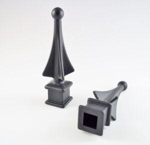 100 each for 1/2” black plastic finial tops for iron picket fence 4-sided spire - #1-30