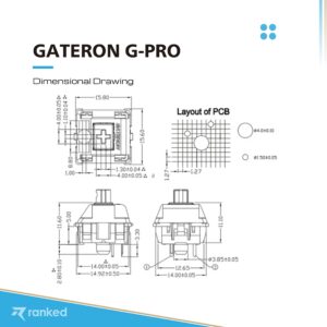 Pack of Gateron ks-9 G PRO Switches for Mechanical Gaming Keyboards | Plate Mounted | Pre Lubed (Gateron PRO Black, 65 Pcs)