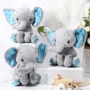 Zomiboo 3 Pieces Elephant Stuffed Animal 8 Inch Baby Stuffed Elephant Animal Plush Toy Gift Baby Girl Boys Bed Decor (Cute Style)