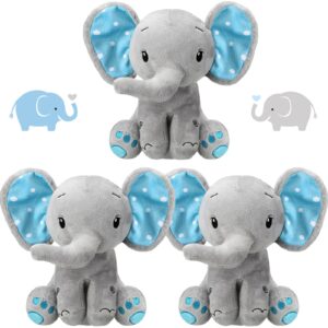 zomiboo 3 pieces elephant stuffed animal 8 inch baby stuffed elephant animal plush toy gift baby girl boys bed decor (cute style)