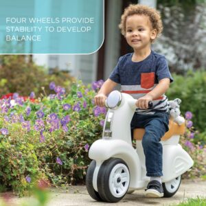 Step2 Ride Along Scooter for Kids, Foot-to-Floor Ride On Toy, Stylish Adventure on Four Wheels, Toddler Ages 1.5 - 4 Years Old, White