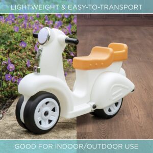 Step2 Ride Along Scooter for Kids, Foot-to-Floor Ride On Toy, Stylish Adventure on Four Wheels, Toddler Ages 1.5 - 4 Years Old, White