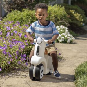 Step2 Ride Along Scooter for Kids, Foot-to-Floor Ride On Toy, Stylish Adventure on Four Wheels, Toddler Ages 1.5 - 4 Years Old, White