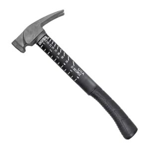 boss hammer construction grade ti64 titanium hammer with tough-fiber shock-absorbing fiberglass handle - 14 oz, no-slip grip, milled faced - bh14tipfm