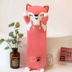 miaohaha soft plush fox doll kids plush toy pillow, lovely pink fox plushies hugging pillow stuffed animal toy gift for kids and girlfriend on chrismas, birthday(fox, 70cm/27.6in)