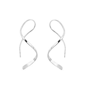 silver wire chic hoop earrings for women girls