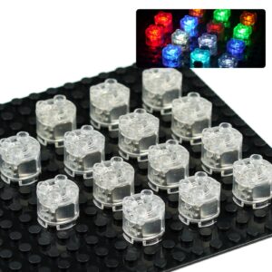 light up bricks accessories kits, 2x2 classic transparent led light brick pack, 14 pieces parts building blocks set toys