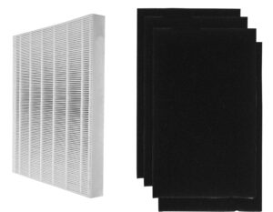 merchandise mecca replacement for winix c545 air purifier hepa filters, ture hepa filter s, part number 1712-0096-00, 1 true hepa filter & 4 carbon pre-filters included