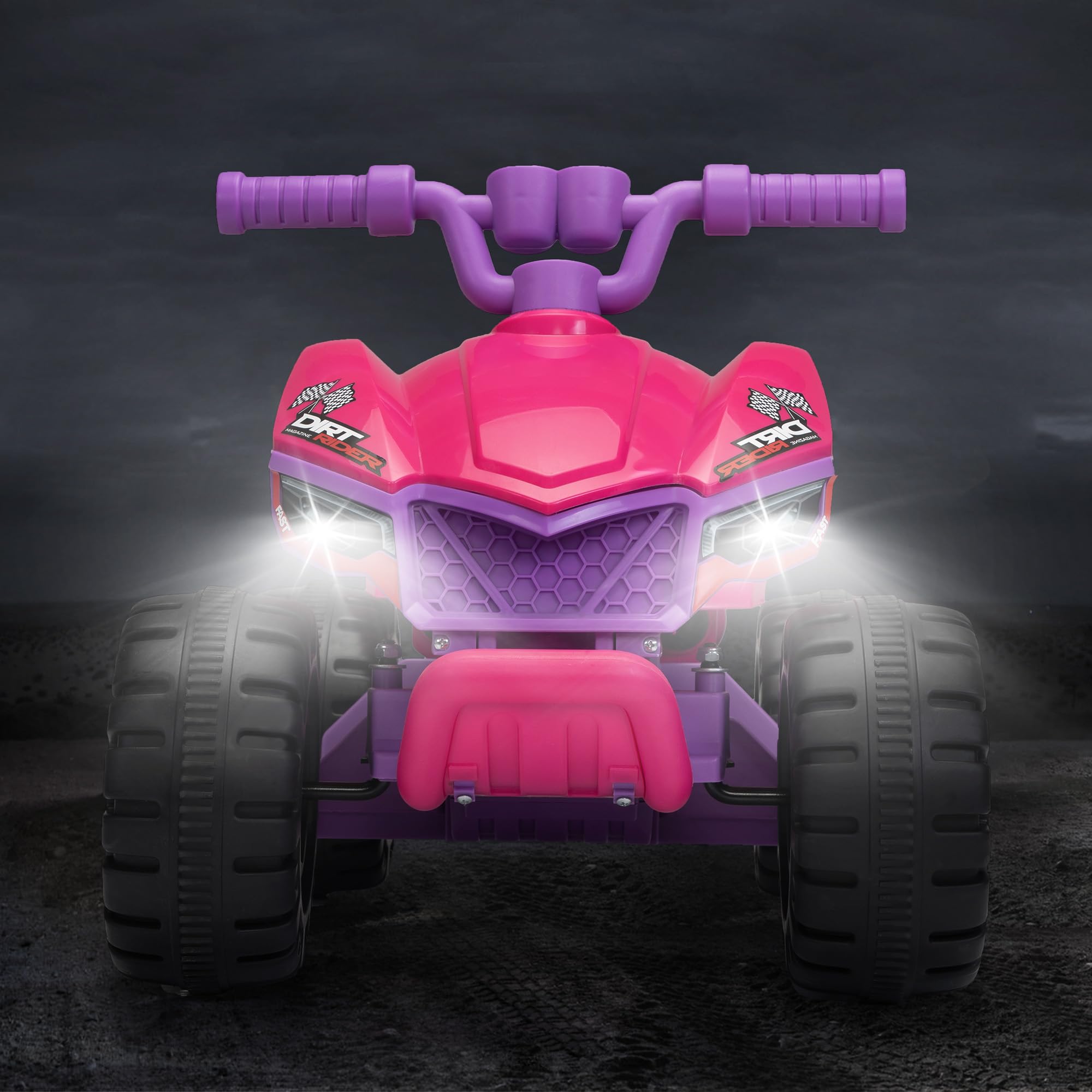 TOBBI Ride On ATV with Sprayer Magic for Kids, 6V 4 Power Wheels Ride On Toy Battery Electric Vehicles with Spray Mist LED Lights, Radio & Music for Toddlers Children Aged 1-3 Pink