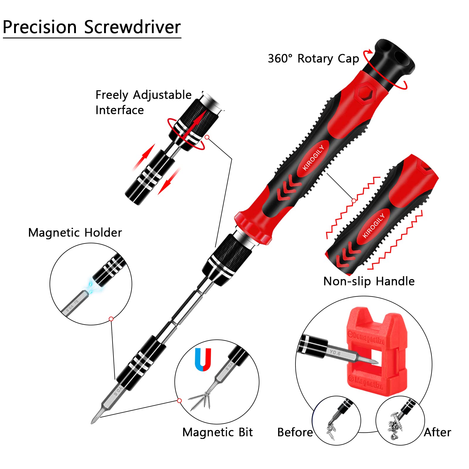 150 in 1 Precision Screwdriver Set, Computer Repair Tool Kit, Laptop Screwdriver Kit, Electronics Repair Tool Kit for PC MacBook Cell Phone iPhone Nintendo Switch PS4 Xbox Controller(Red)