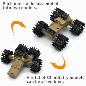 Army Tank Toy Building Blocks Set Compatible with Lego, Create a Armored Tank or 16 Small Military Models, with Toy Soldiers, Great Army Men Toys Gifts for Boys Kids and Teens Age 6+ Year Old