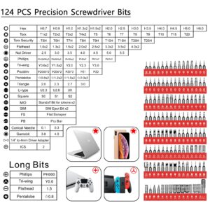 150 in 1 Precision Screwdriver Set, Computer Repair Tool Kit, Laptop Screwdriver Kit, Electronics Repair Tool Kit for PC MacBook Cell Phone iPhone Nintendo Switch PS4 Xbox Controller(Red)