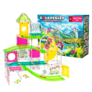 squaregles oggs mega set - 103-piece magnetic tiles with strong magnets for imaginative adventures and creative play